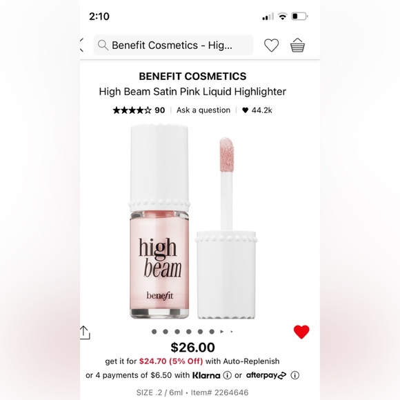 Benefit | Makeup | Brand New High Beam Satiny Pink Highlighter By ...